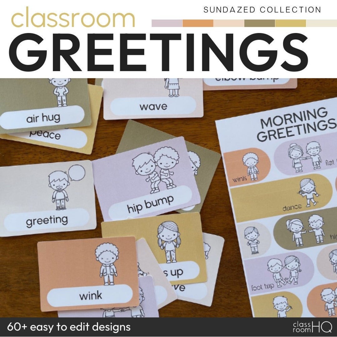 Groovy Vintage Retro Theme Classroom Decor Morning Greetings Pack ...