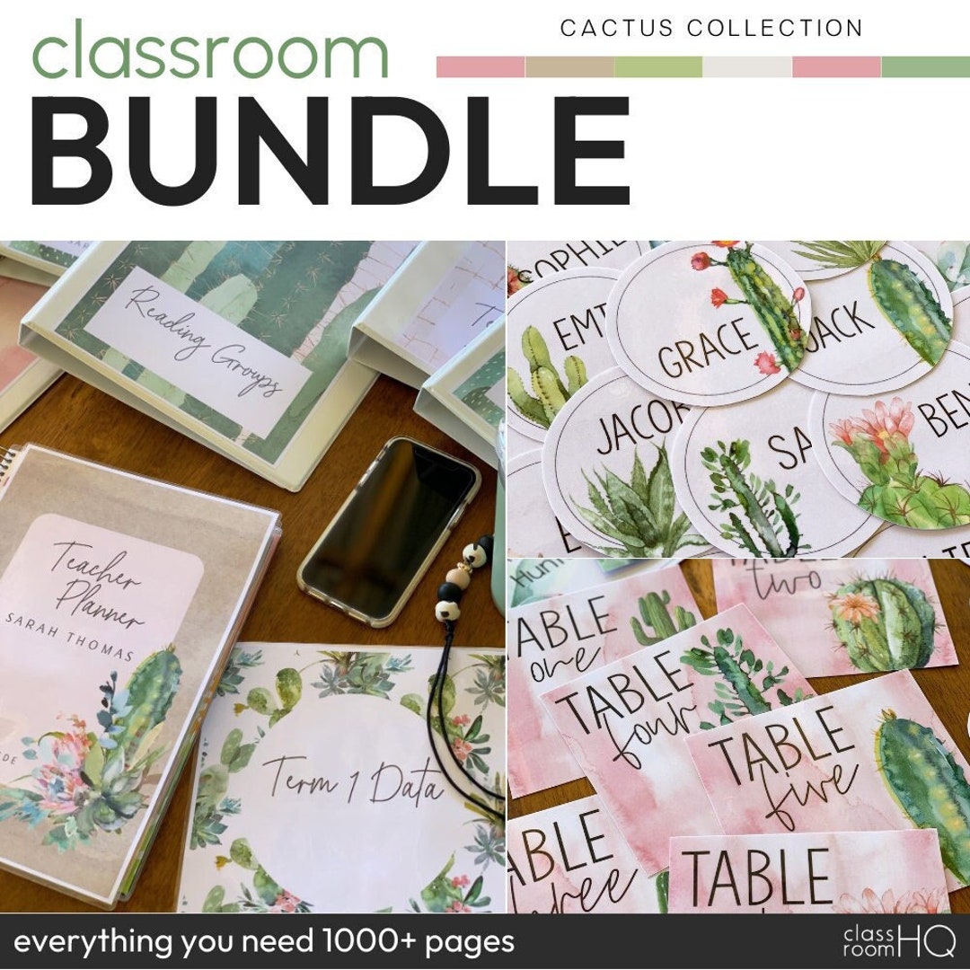 Cactus Classroom Theme Calm Classroom Decor Bundle | CACTUS - Etsy