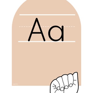 Neutral Classroom Decor ASL + Auslan Alphabet Posters | B+W NEUTRALS ...