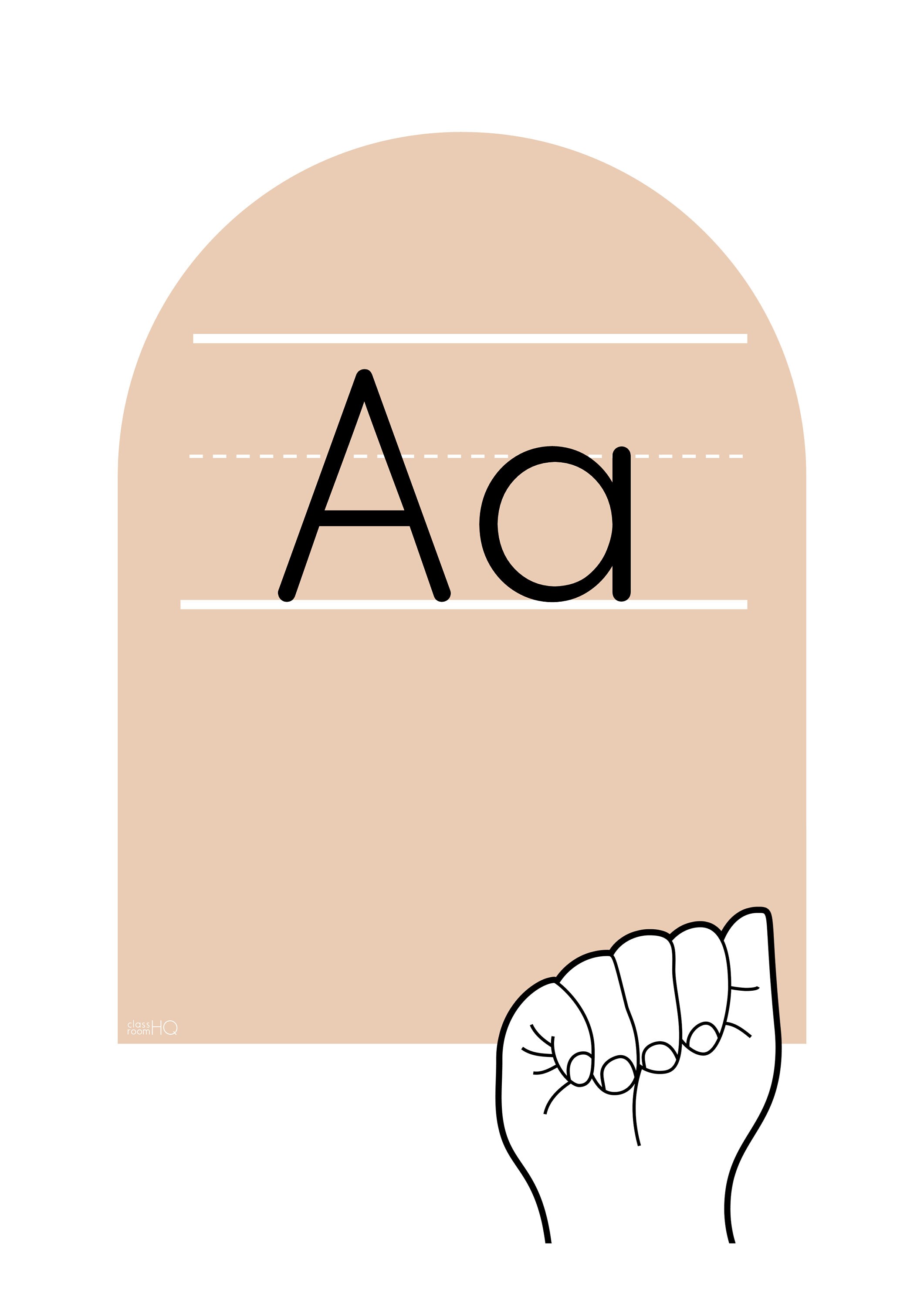 Neutral Classroom Decor ASL + Auslan Alphabet Posters | B+W NEUTRALS ...
