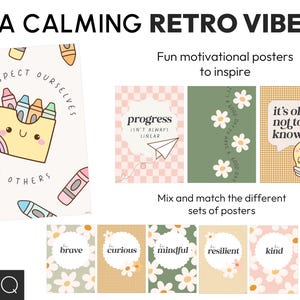 Calm Retro Motivational Posters Inspiring Wall Art HAZY DAISY Classroom ...