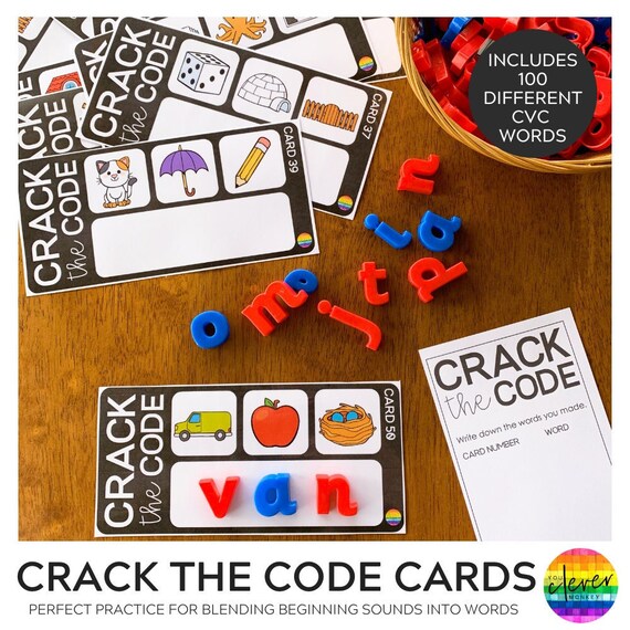 Crack the Code CVC Word Pack Science of Reading | Etsy