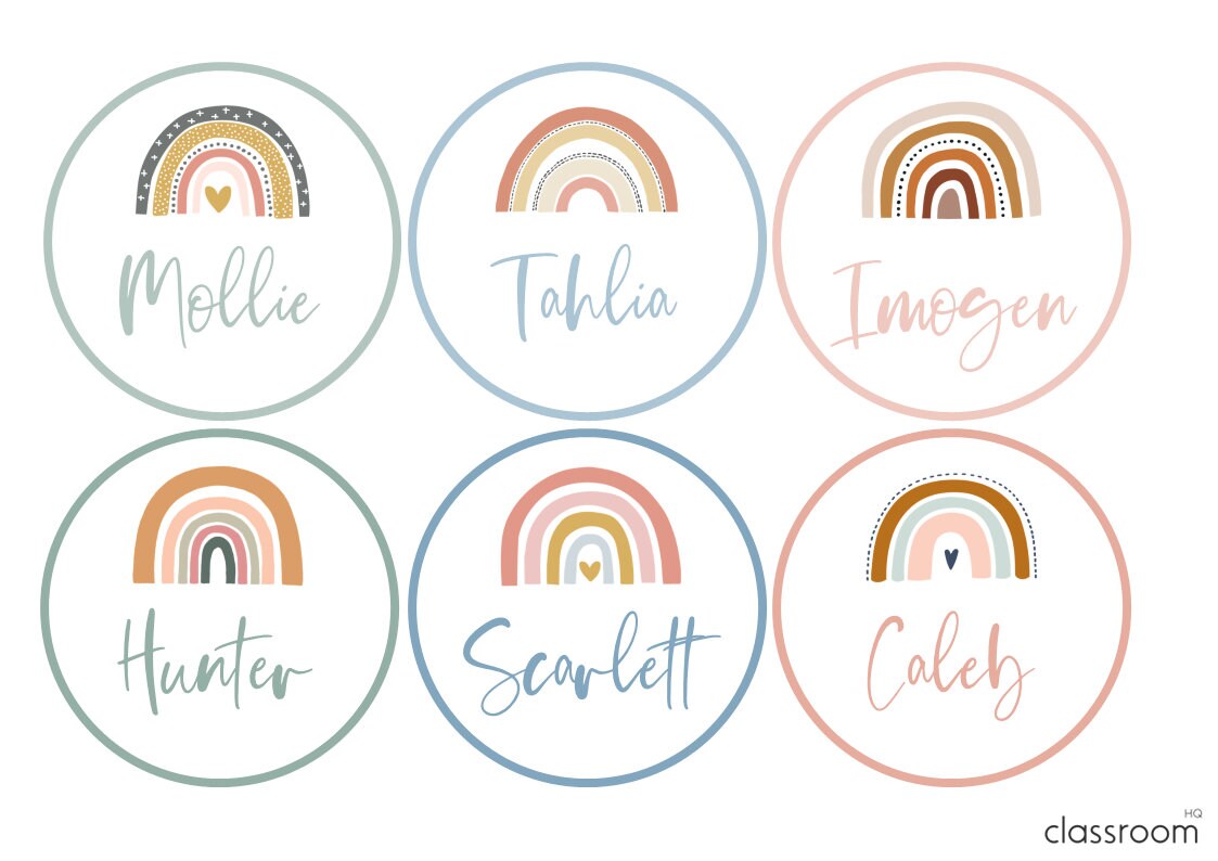 Modern BOHO RAINBOW Classroom Labels + Signs Pack - Etsy Australia