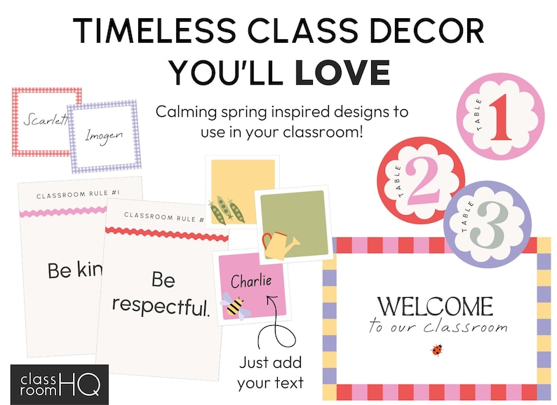 Editable Classroom Labels, Signs & Posters | SPRING GARDEN Classroom ...