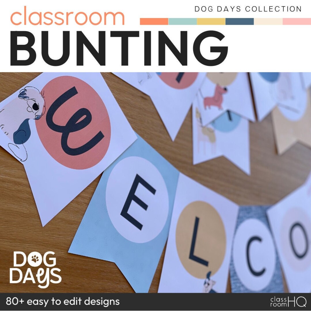 DOG DAYS Classroom Bunting Pack | Dog Themed Classroom Decor - Etsy
