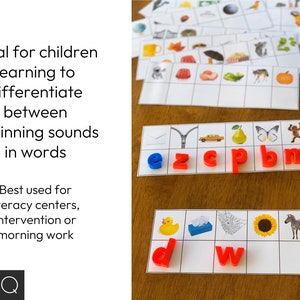 Beginning Sounds Letter Match Cards Early Literacy Center Activity ...