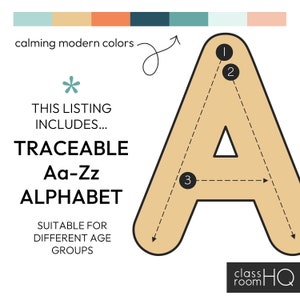 CALM SEAS Traceable Alphabet Letter Display Posters - Etsy