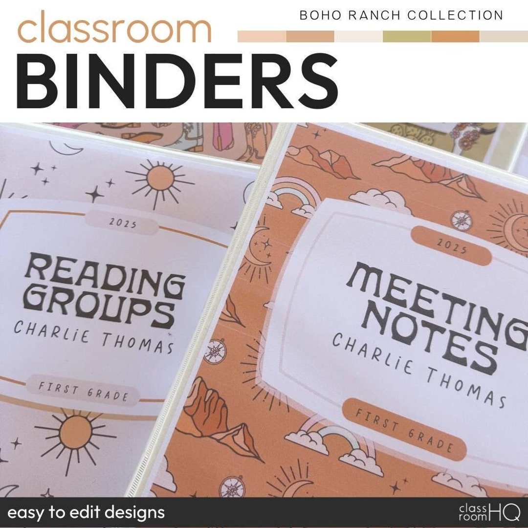 Editable Binder Covers and Spines & Student Book Covers Western Theme ...