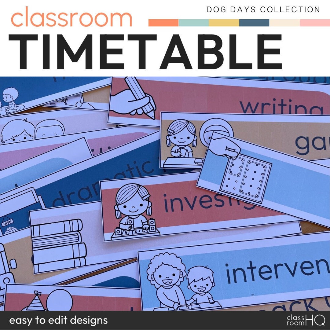 DOG DAYS Classroom Visual Timetable | Dog Themed Classroom Decor - Etsy