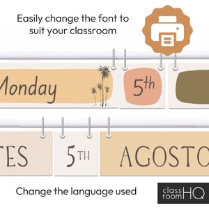 Modern Neutral Boho Retro Beach Theme Classroom Decor Editable Flip ...