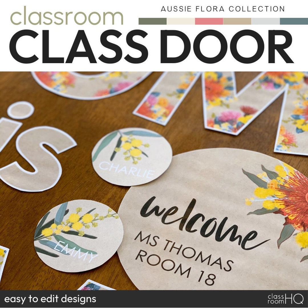 Australian Eucalyptus Classroom Theme Editable Class Door Decor ...