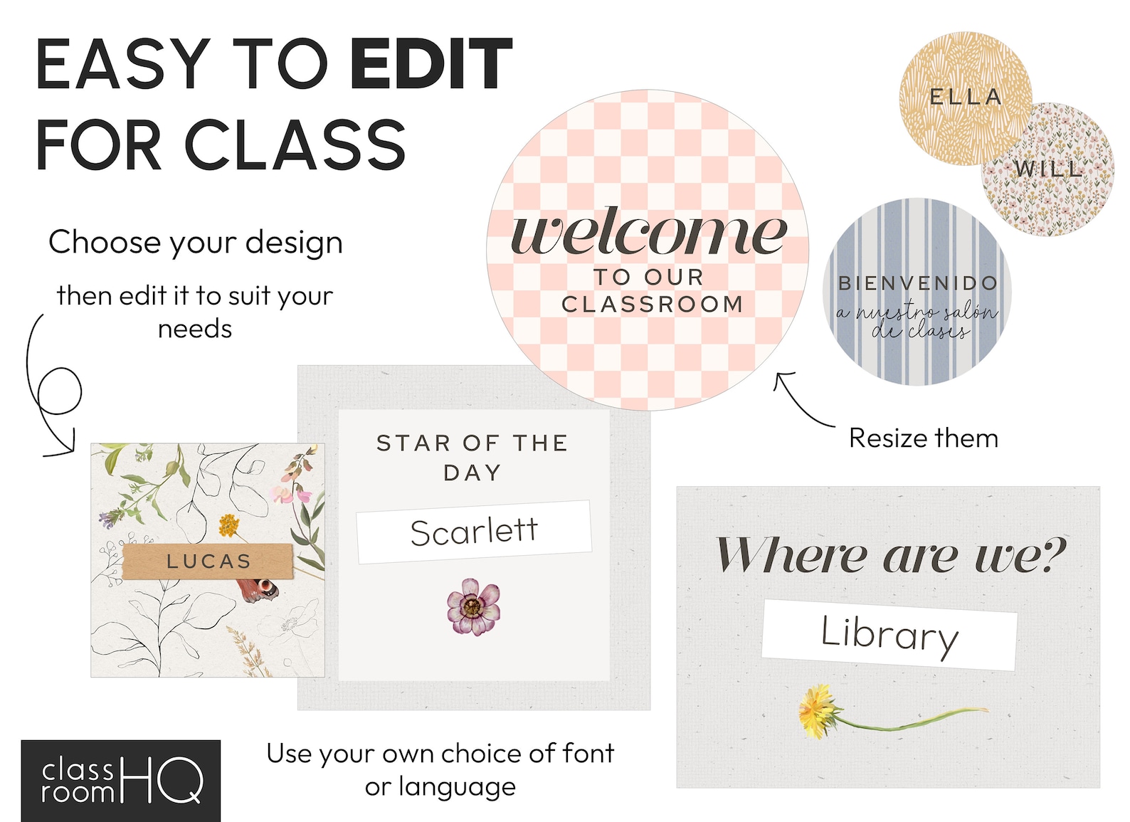Vintage Cozy Natural Theme Editable Class Supply Labels, Student Name ...