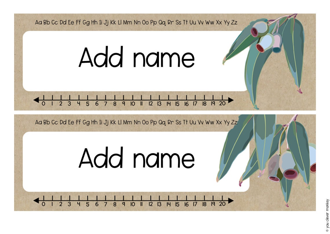 AUSSIE FLORA Editable Desk Plates - Etsy Australia