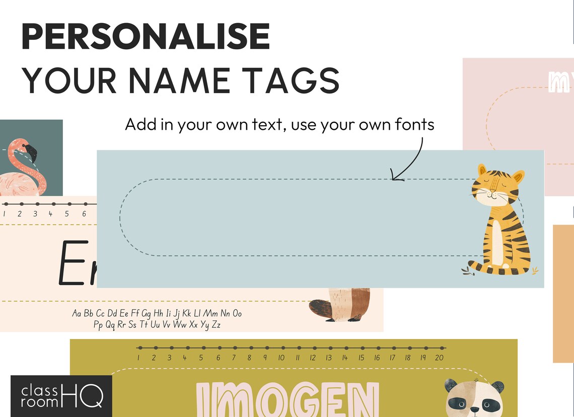Wild Animal Zoo Theme Classroom Decor Student Desk Name Labels | ZOO ...