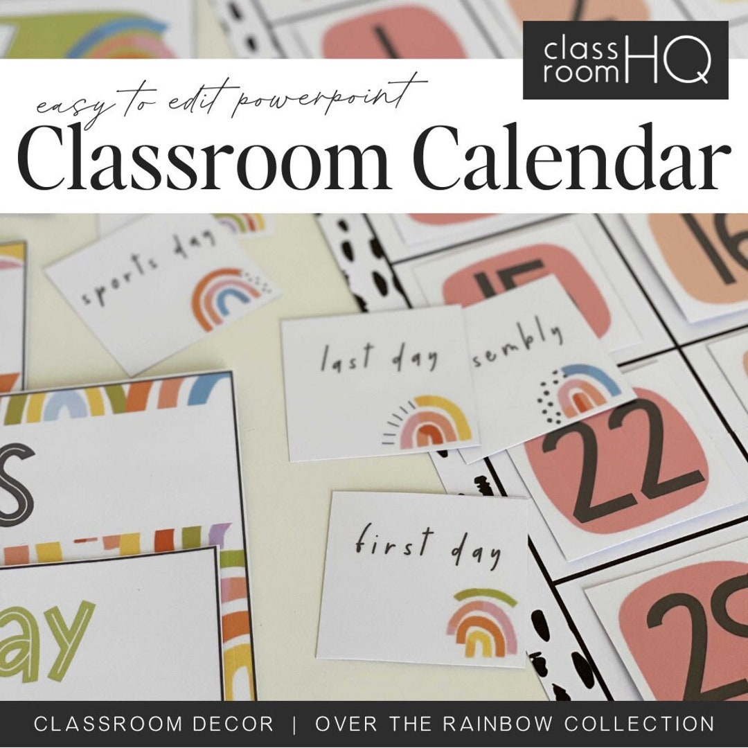 OVER THE RAINBOW Classroom Calendar - Etsy