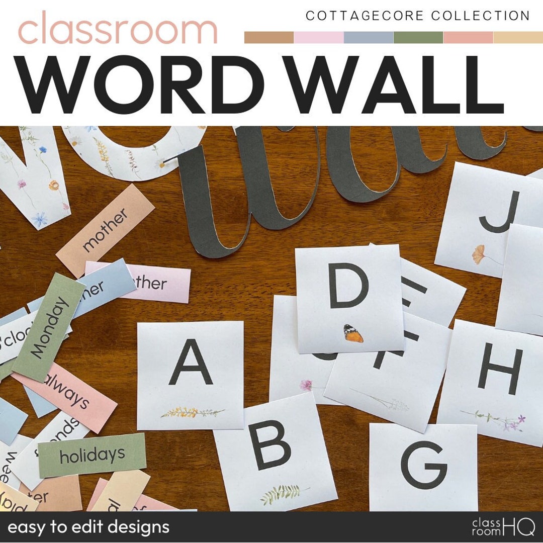 Vintage Cozy Natural Theme Classroom Decor Editable Word Wall Pack ...