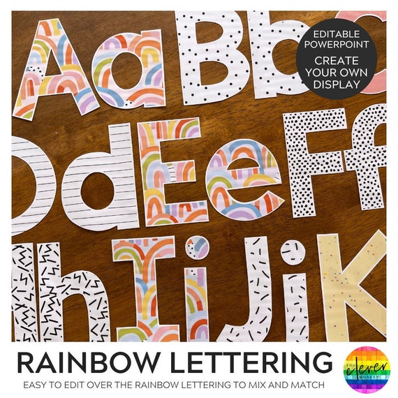 OVER THE RAINBOW Classroom Display Lettering Pack | Etsy