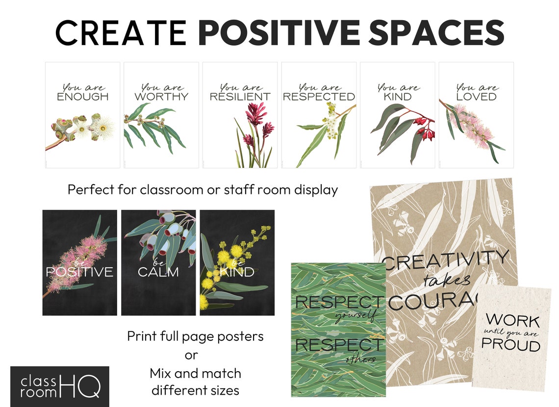 AUSSIE FLORA Inspirational Growth Mindset Classroom Posters ...