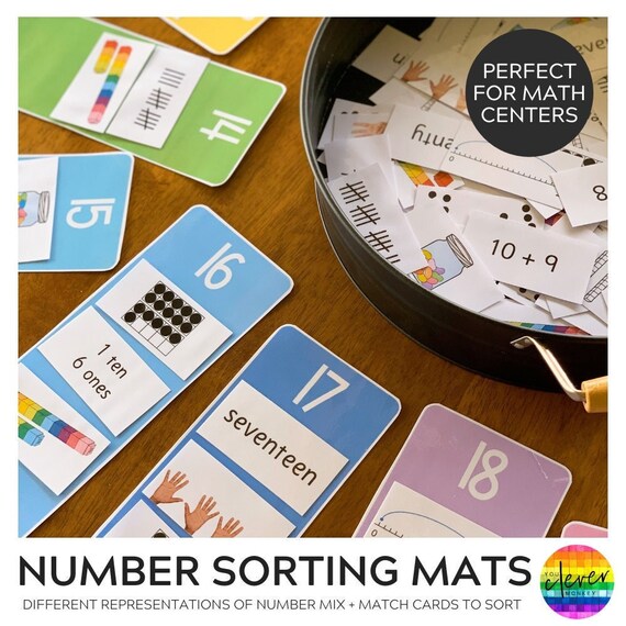 Number Sorting Mats 11-20 | Etsy