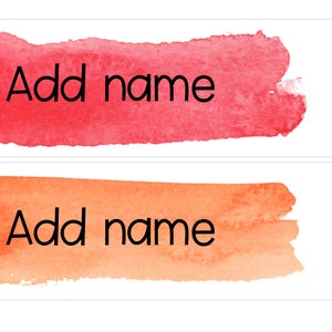 Watercolor Rainbow Theme Classroom Decor Editable Student Desk Labels ...