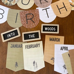 Woodland Forest INTO THE WOODS Classroom Birthday Display Pack - Etsy ...