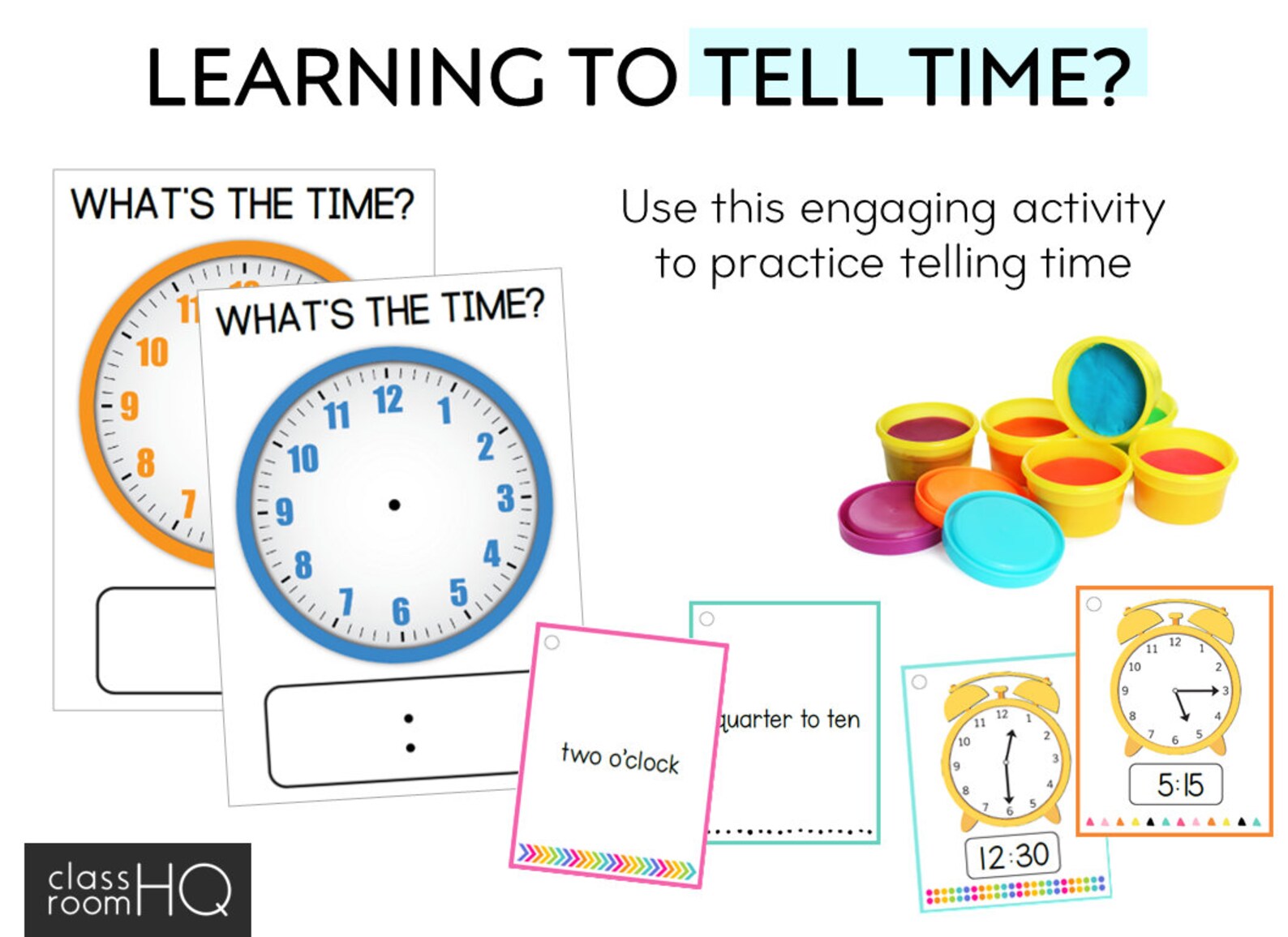 Telling Time Activity - Hour, Half Hour, Quarter Past + Quarter to Time ...