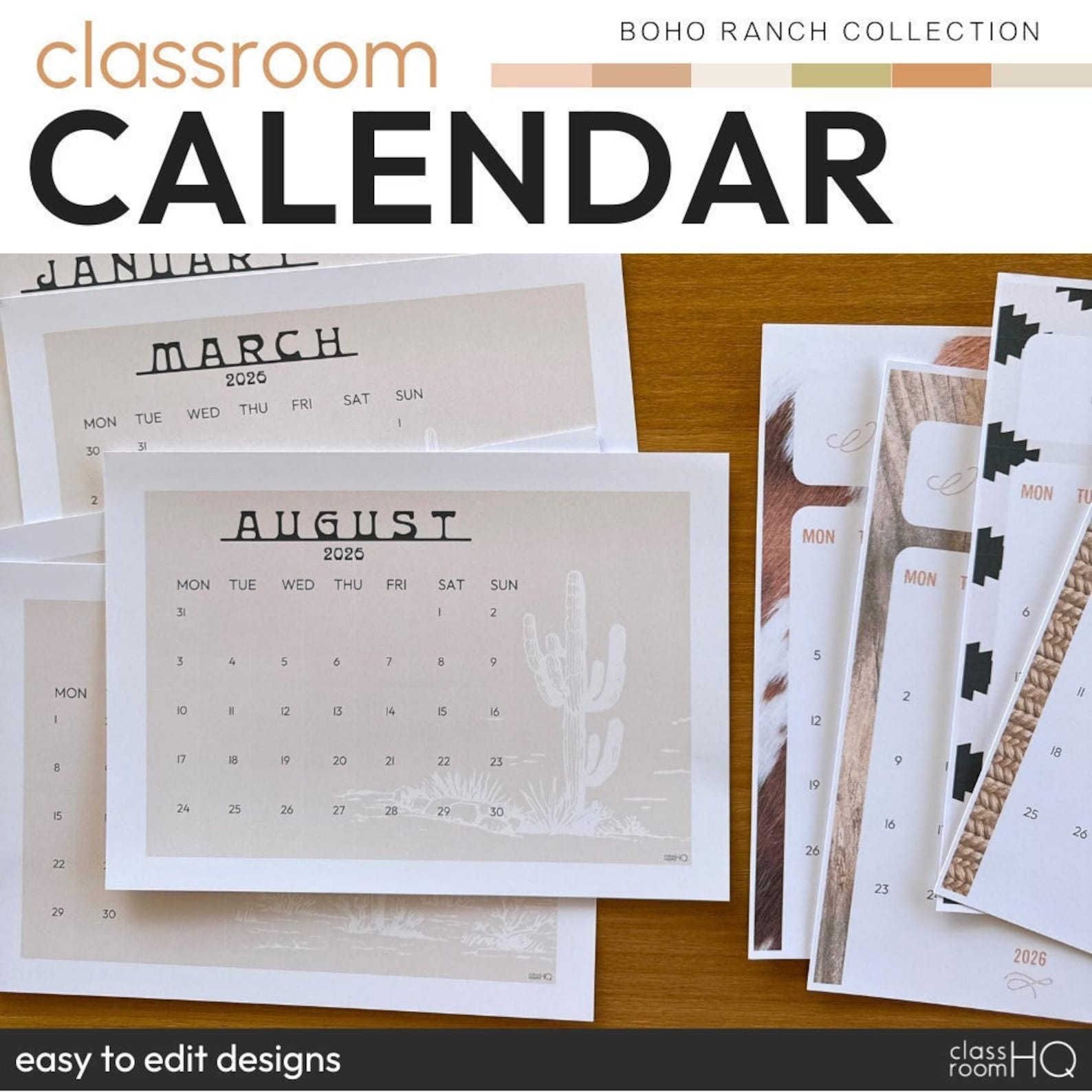 Vintage South Western Rustic Boho Theme Classroom Decor Simple 1-month ...