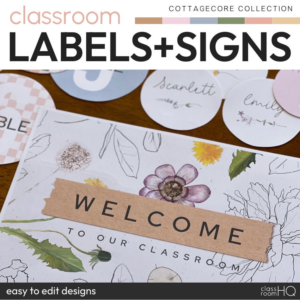 Vintage Cozy Natural Theme Editable Class Supply Labels, Student Name ...