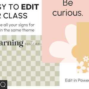 Vintage Retro Daisy Calm Classroom Theme Editable Class Labels, Signs ...