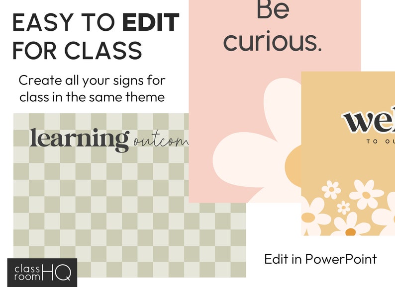 Vintage Retro Daisy Calm Classroom Theme Editable Class Labels, Signs ...