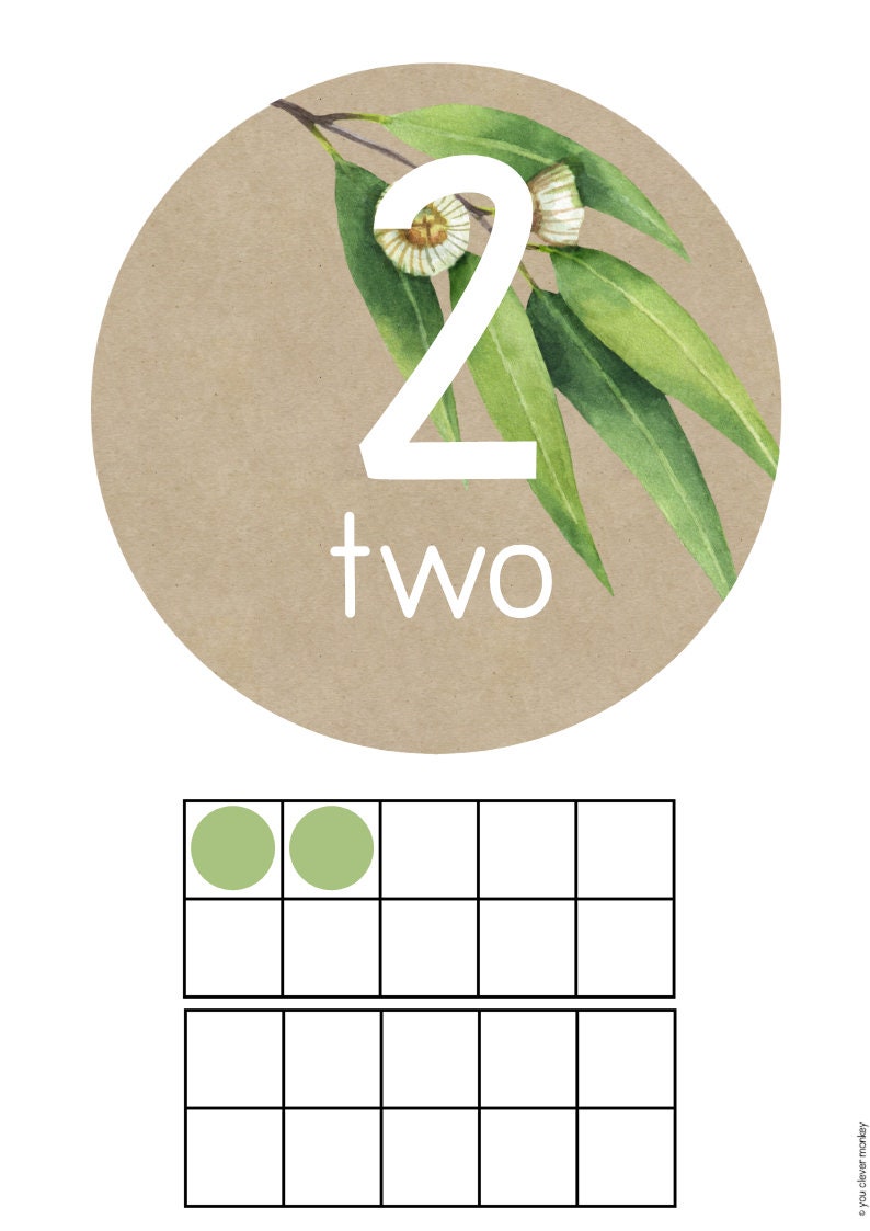 GUM LEAF Number Posters Eucalyptus Class Theme - Etsy