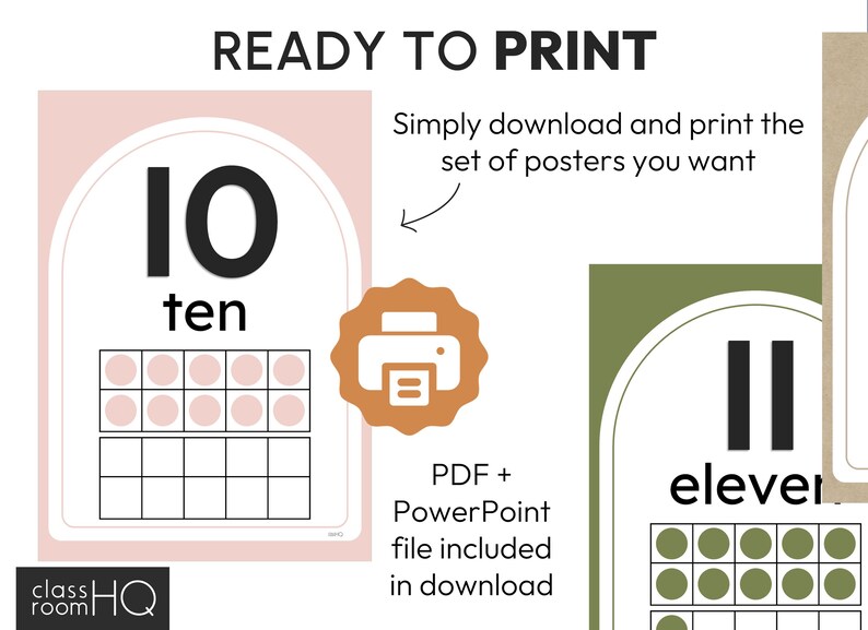 Editable Number Posters | CACTUS Classroom Decor | Modern Earthy Calm ...