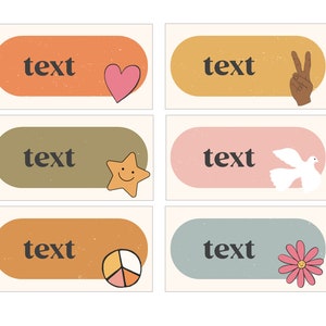 Retro Theme Vintage Rainbow Classroom Decor Teacher Toolbox Labels ...