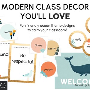 CALM SEAS Classroom Labels + Signs Pack | Ocean Themed Classroom Decor ...