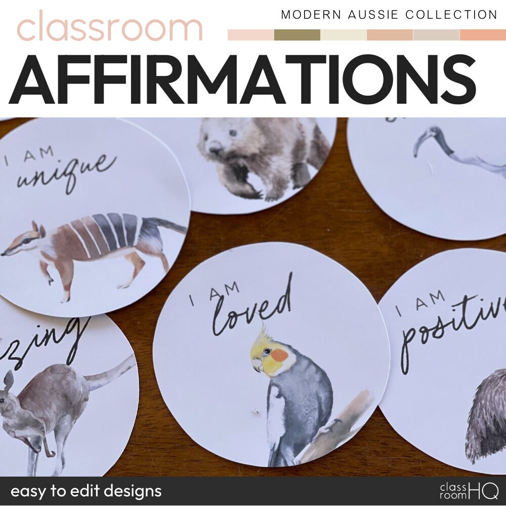 MODERN AUSSIE Affirmation Station Pack | Australian Themed Classroom ...
