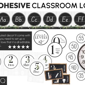 Editable Classroom Decor BUNDLE Rustic Farmhouse Botanical Greenery ...