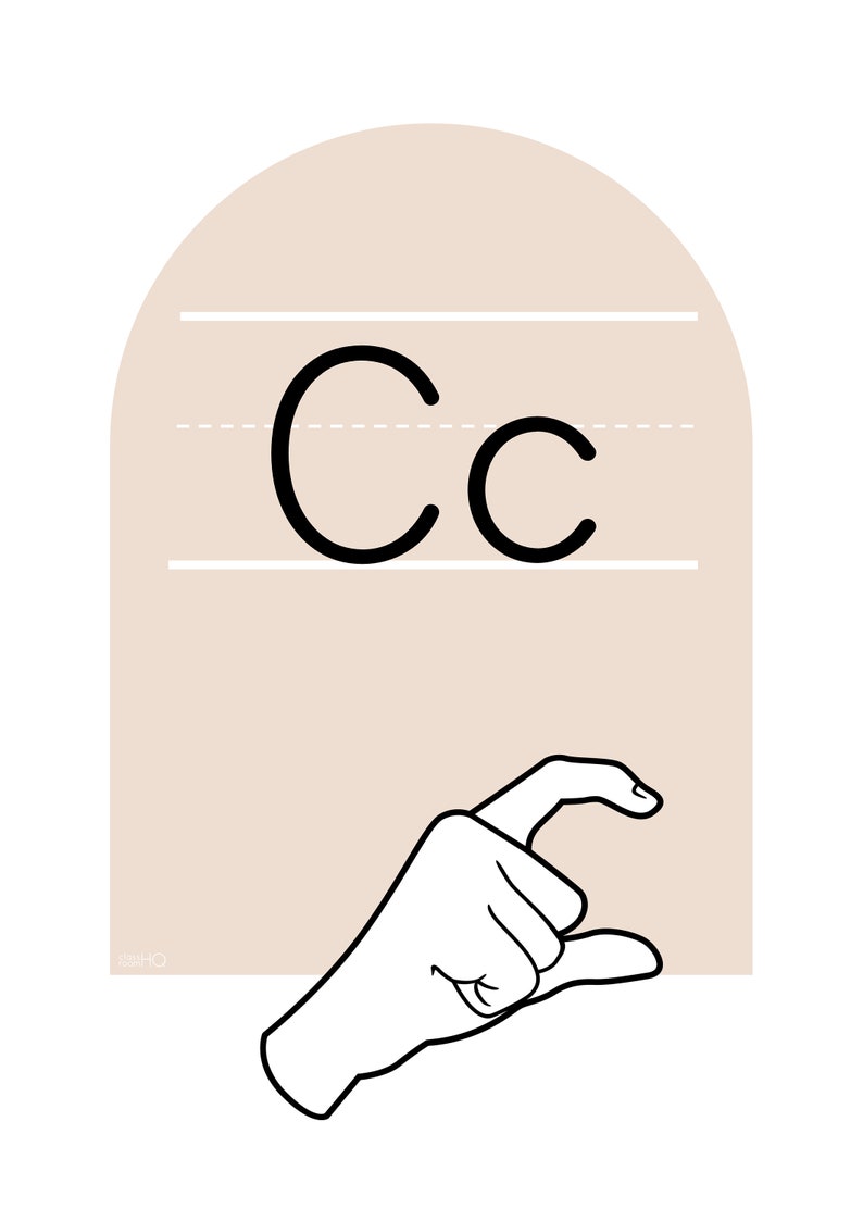 Neutral Classroom Decor ASL + Auslan Alphabet Posters | B+W NEUTRALS ...