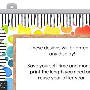 Watercolor Rainbow Theme Classroom Decor Bulletin Board Borders Trim ...