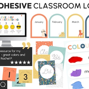 Modern Fun Bright Classroom Decor Bundle - Dog Inspired Classroom Theme ...