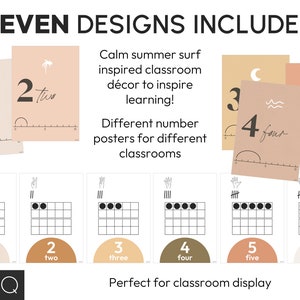 Modern Neutral Boho Theme Classroom Decor Number Posters | BOHO SUMMER ...