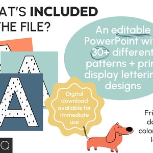 Modern Editable Bulletin Board Letter Display Lettering DOG DAYS ...