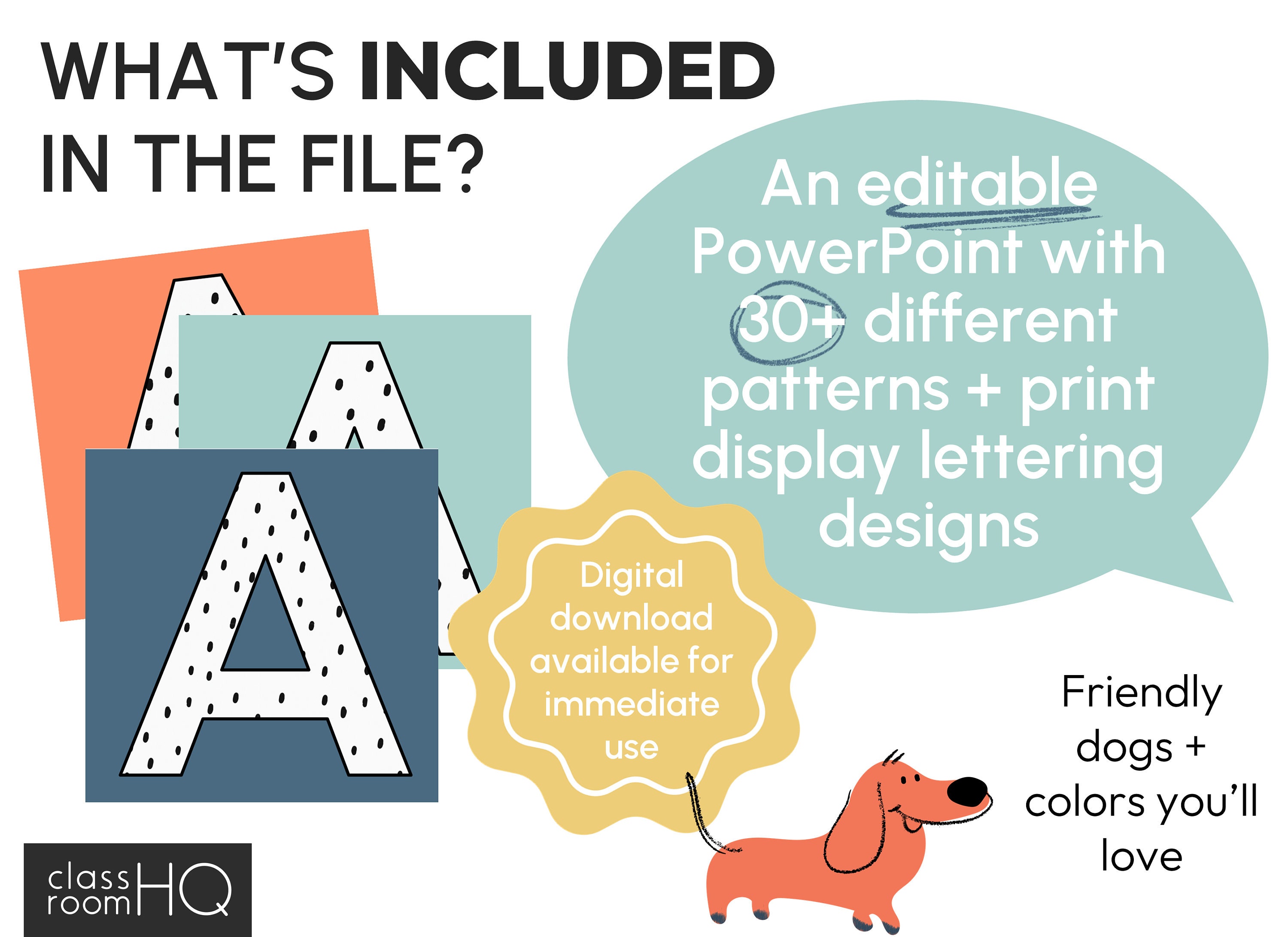 Modern Editable Bulletin Board Letter Display Lettering DOG DAYS ...