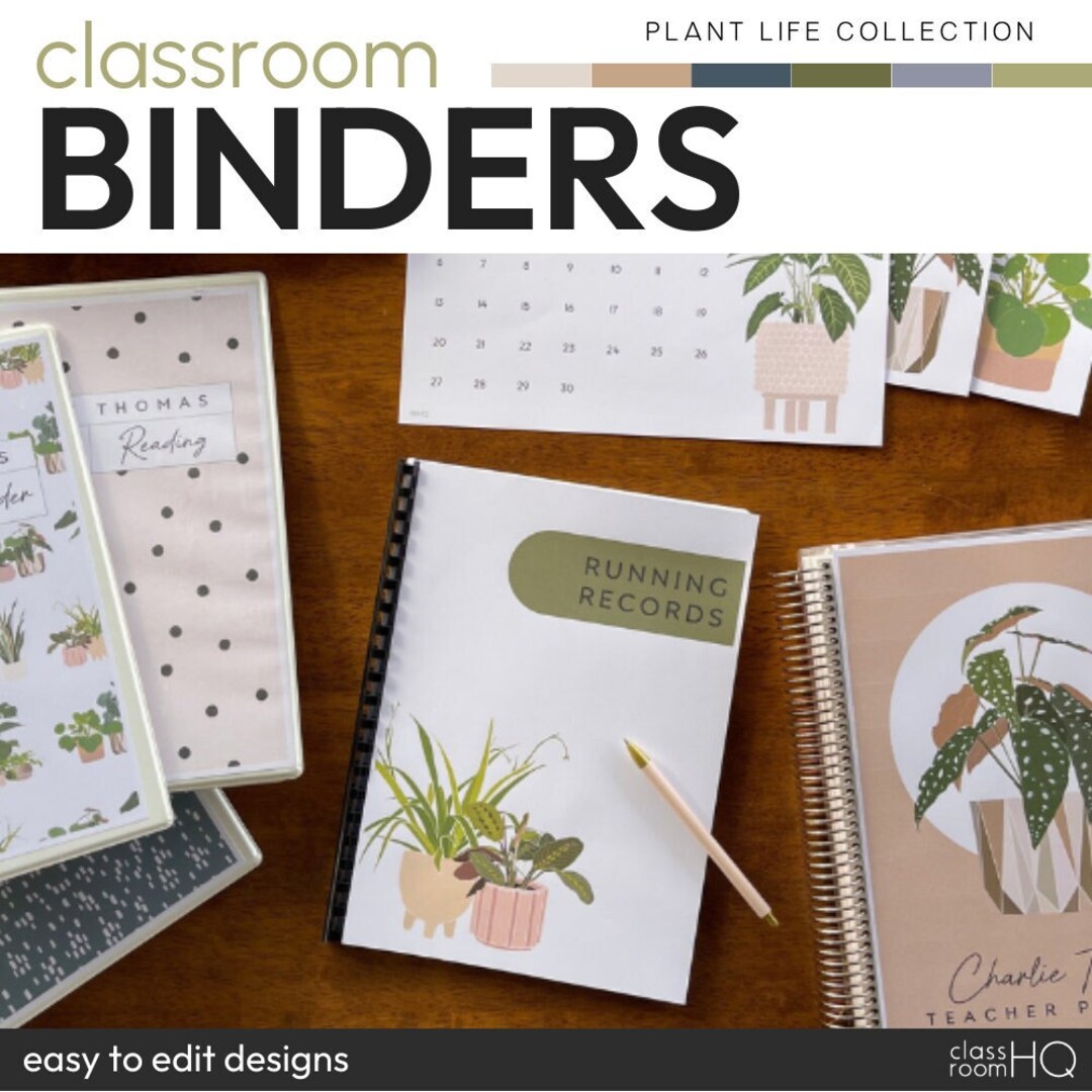 PLANT LIFE Binder + Book Covers Pack | Leafy Potted Indoor Plant ...
