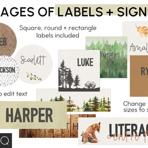 Woodland Forest INTO THE WOODS Classroom Labels Signs Pack - Etsy
