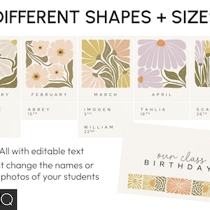 Groovy Vintage Retro Theme Editable Class Birthday Bulletin Board ...