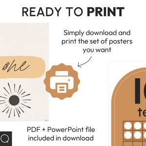 Modern Neutral Boho Theme Classroom Decor Number Posters | BOHO SUMMER ...