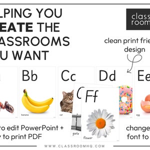 Simple Editable Alphabet Posters With Real Non-fiction Photos - Etsy