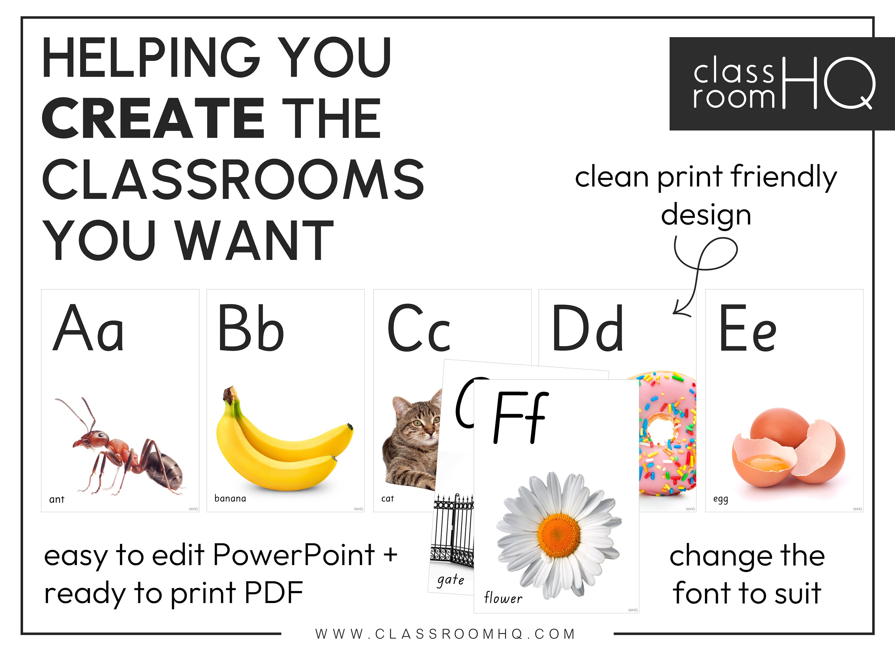 Simple Editable Alphabet Posters With Real Non-fiction Photos - Etsy ...