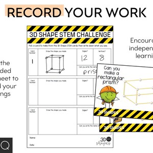 3D Shape STEM Challenge Cards - Etsy