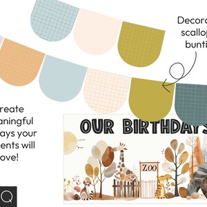 Wild Animal Zoo Theme Editable Class Birthday Bulletin Board Display ...